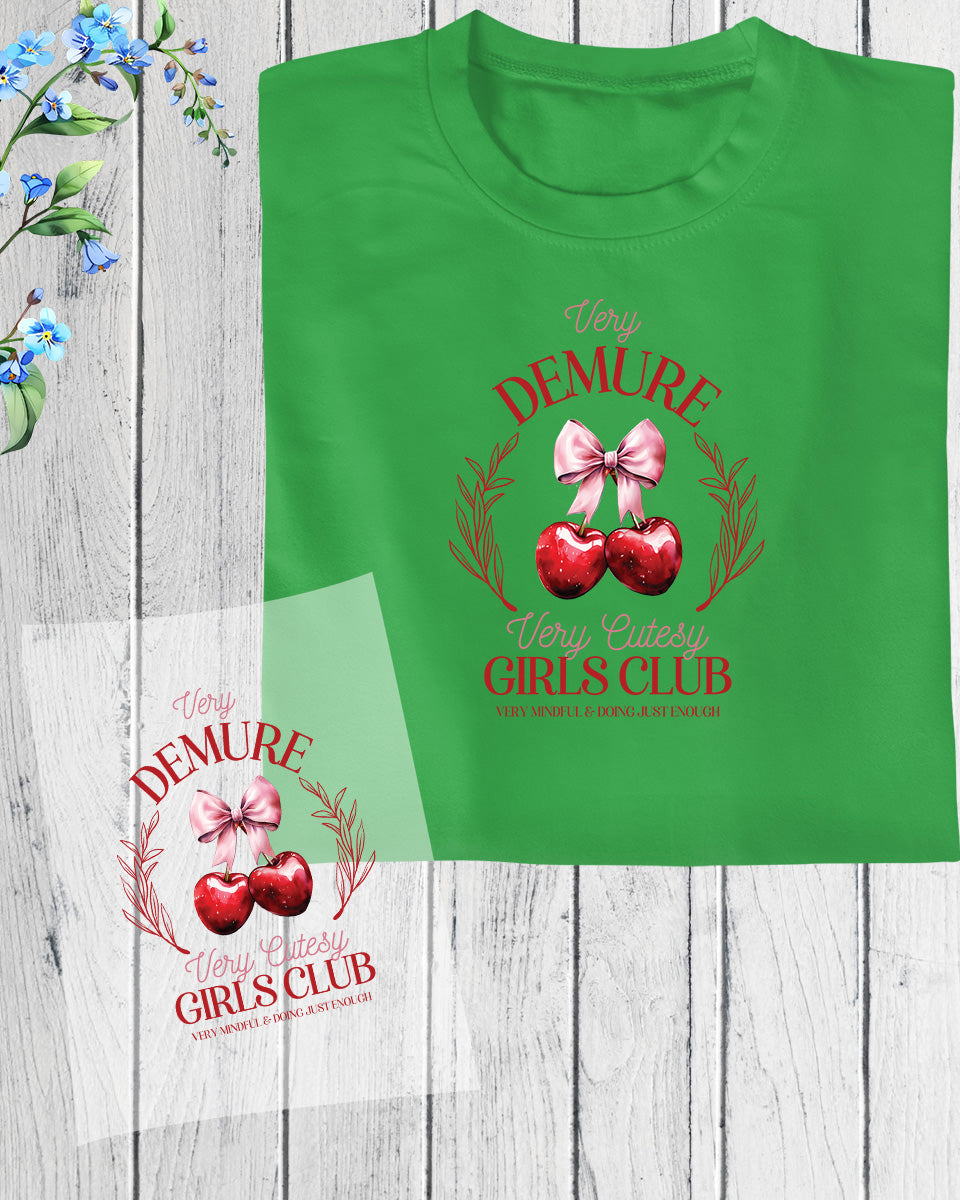 Demure Social Club Girls DTF Transfer Film – Super Custom Tees