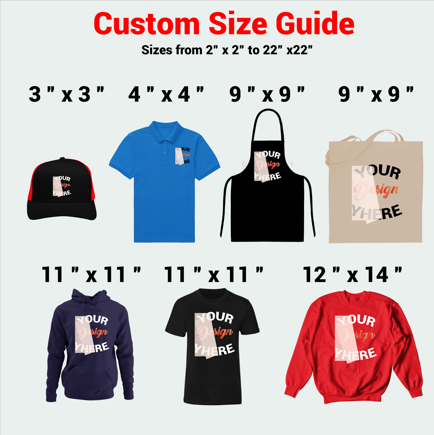 DTF Custom Heat Transfer Sheets by Size – Super Custom Tees