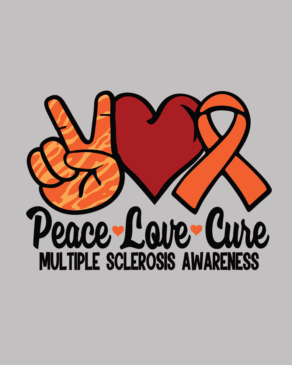 Peace Love Cure Multiple Sclerosis DTF Transfer Film – Super Custom Tees